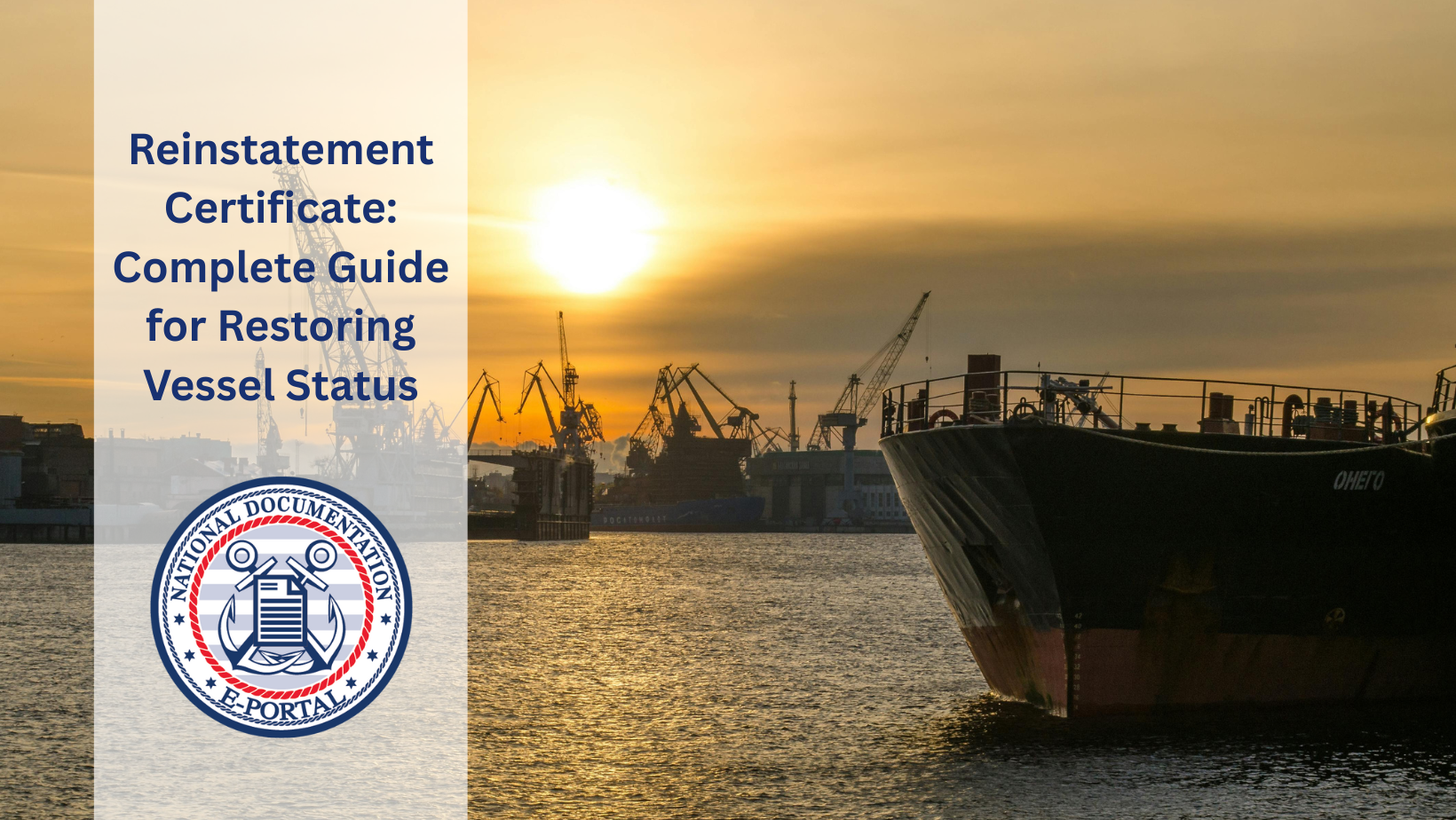 Reinstatement Certificate Guide for Vessel Owners