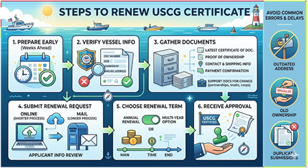 USCG Certificate Renewal Guide Requirements, Costs Steps